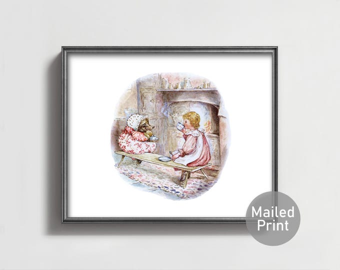 A Rabbit's Tea Party, Whimsical Fairy Tale Illustration by Beatrix ...