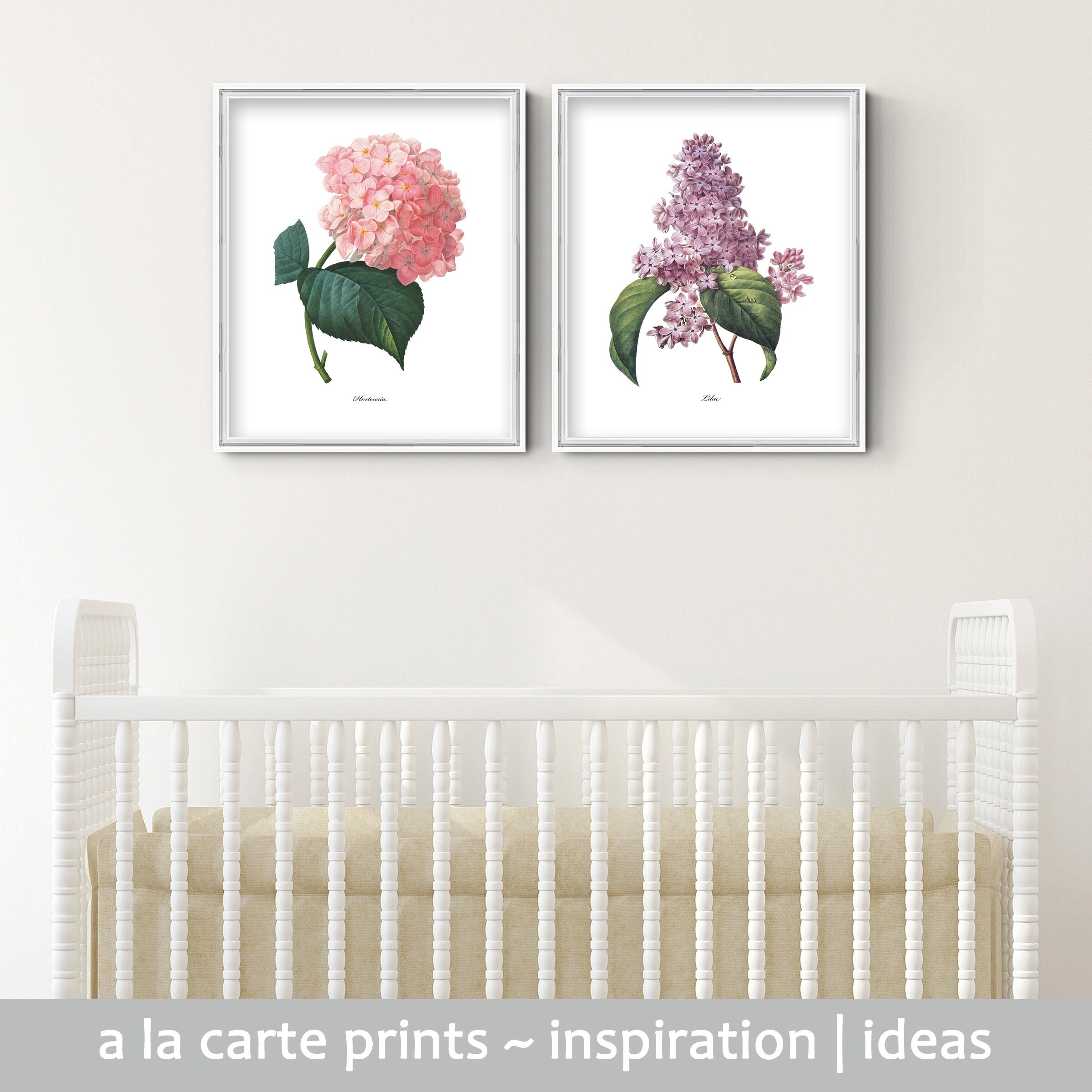 Botanical Art Blue Bedroom Decor Blue Flower Wall Print Etsy