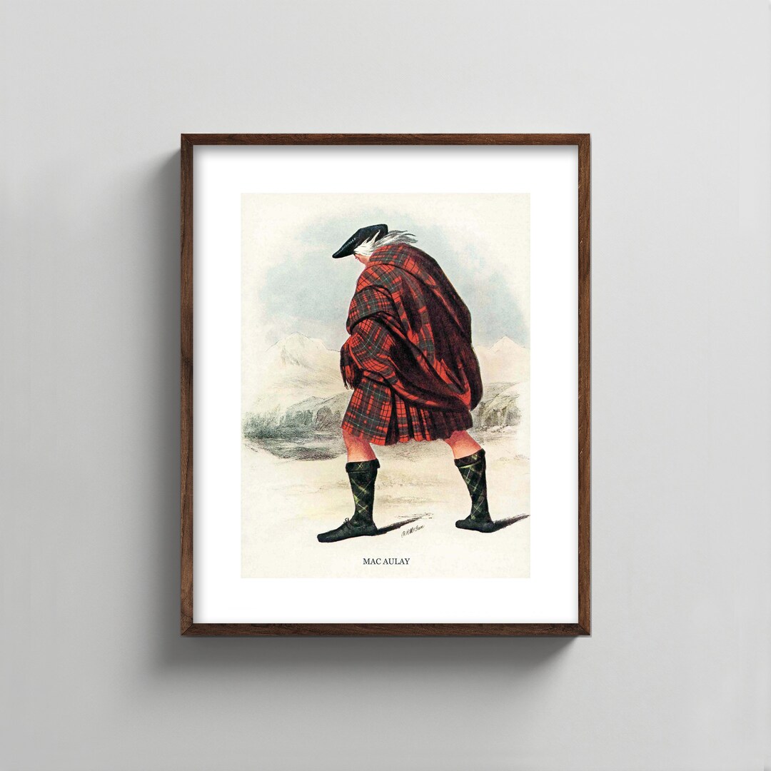 1840s Macaulay Clan Art Vintage Scottish Landscape Mens Wall Art ...
