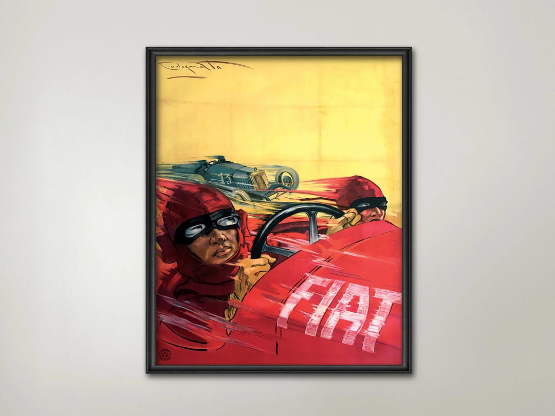 1920s Fiat Italian Sports Car Print -- Masculine Wall Art, Vintage ...