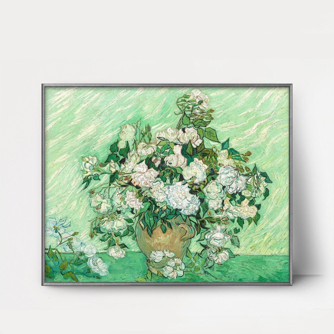 Roses 1890s Van Gogh Print White Rose Print Summer Green - Etsy