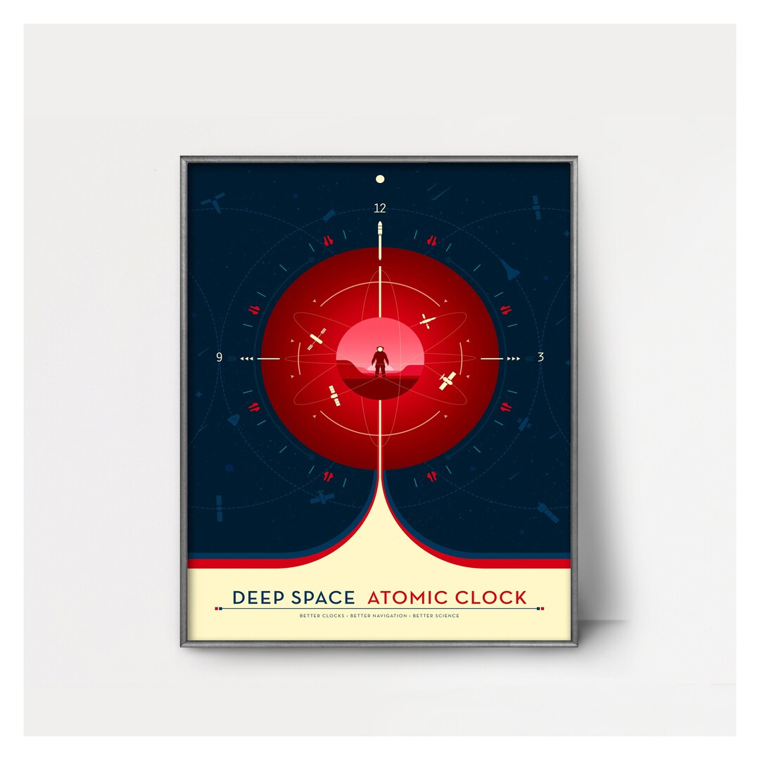 Atomic Clock NASA Poster Space Tourism Print Celestial - Etsy