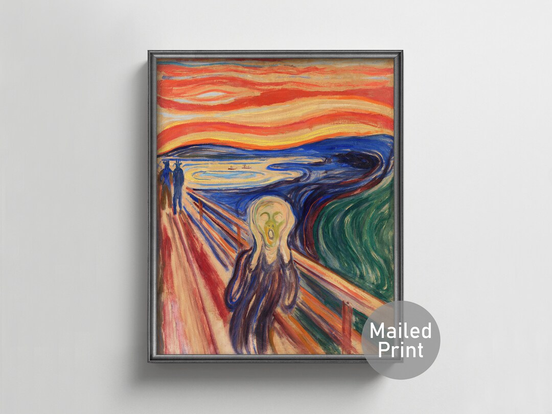 The Scream 1890s Edvard Munch Painting Vintage Modern Art, Noir ...
