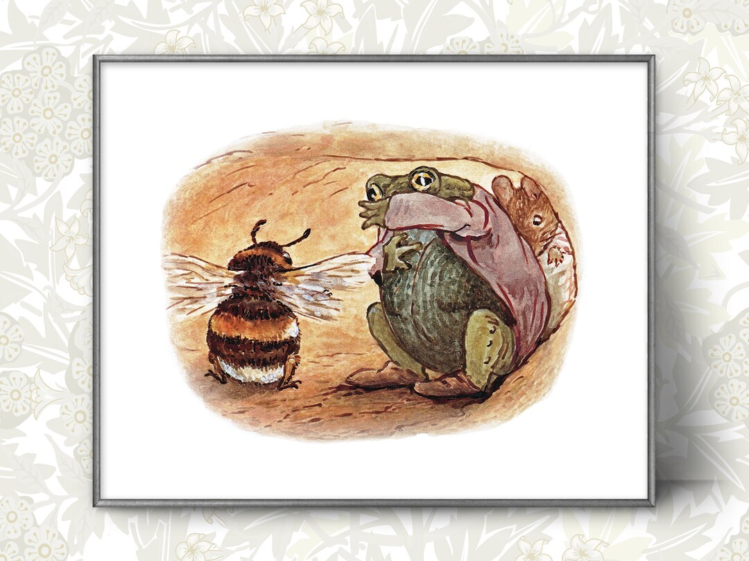 Bumble Bee and Frog Beatrix Potter Print Vintage Beatrix Potter Nursery ...