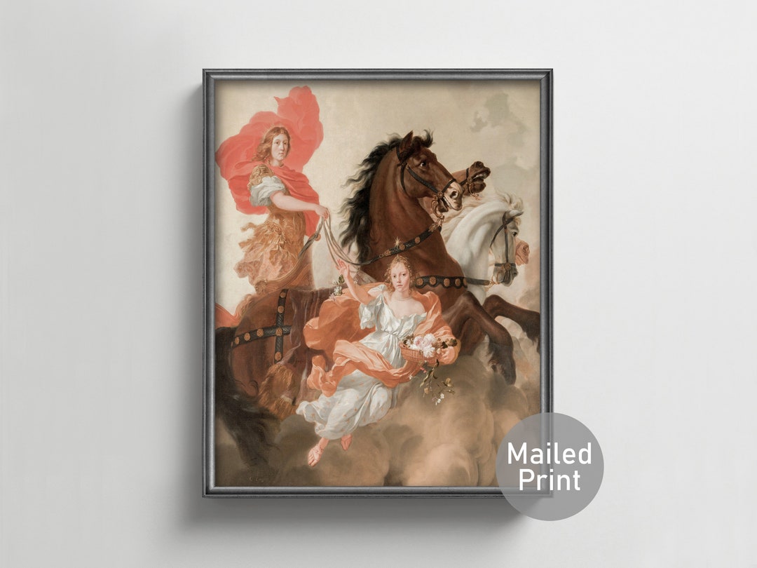 Apollo and Aurora 17th Century Mythology Sun God Painting, Flying Horse Cloud Landscape, Greek ...