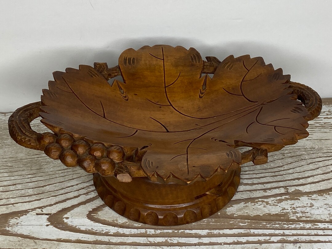 Amazing Carved Wood Grape Leaves/vine Spinning Swiss Music Box - Etsy