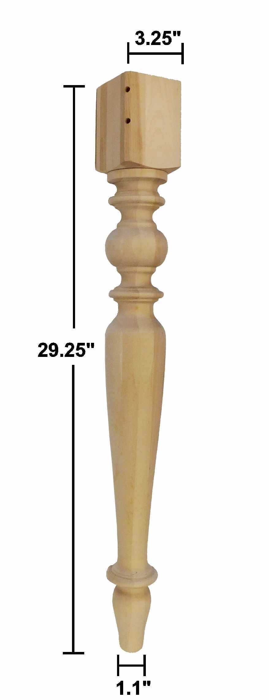 Farmhouse Hardwood Table Legs 29 Inch Set of 4 - Etsy