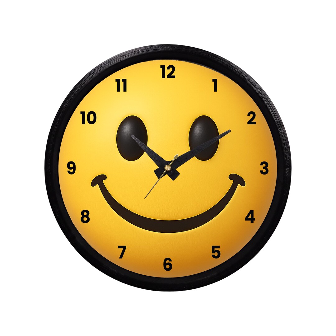 Smiley Face Wall Clock, Positive Vibe Home Decor, Happy Face Clock ...