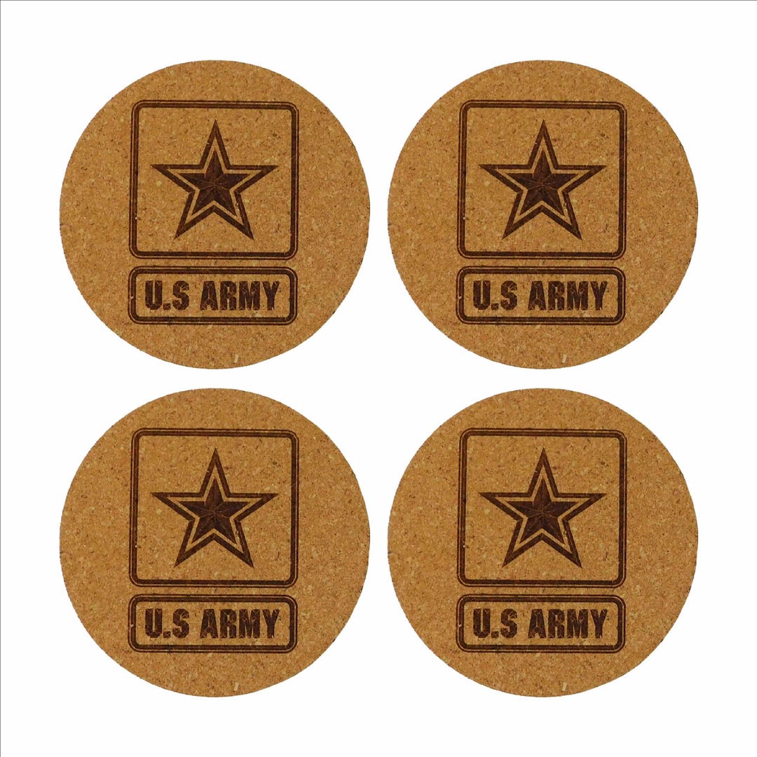 U.S. Army Drink Coasters Set of 4 Laser Engraved Gift for Veteran - Etsy