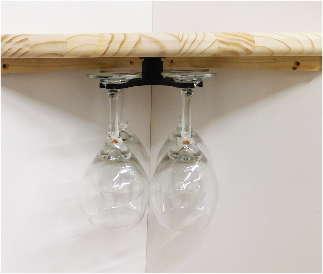 Wine Glass Holder Rotating Space Saver Design Under Cabinet or Shelf - Etsy