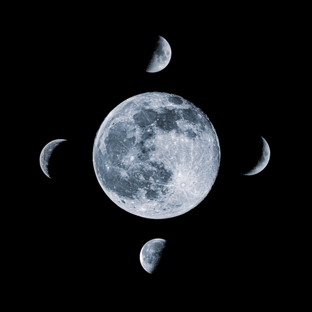 Lunar Compass / Full Moon Composite Image - Etsy