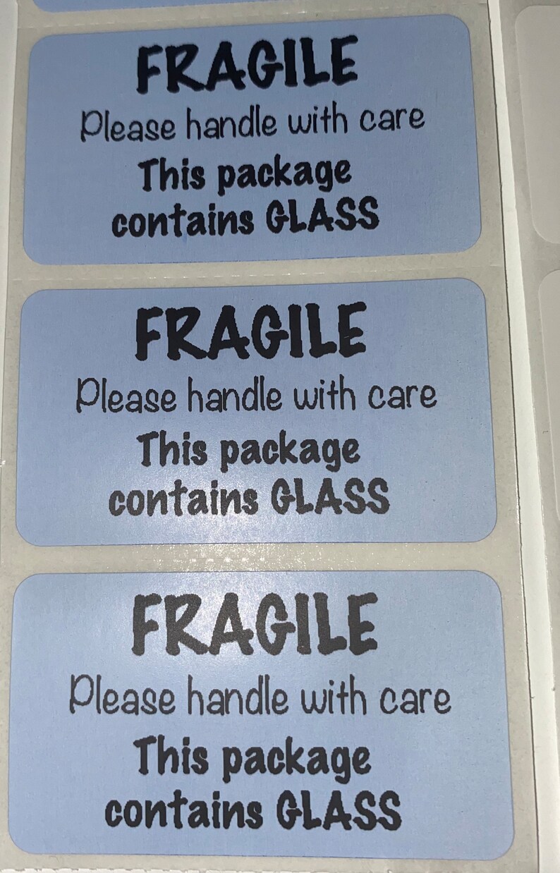 Fragile Contains Glass Sticker - Etsy