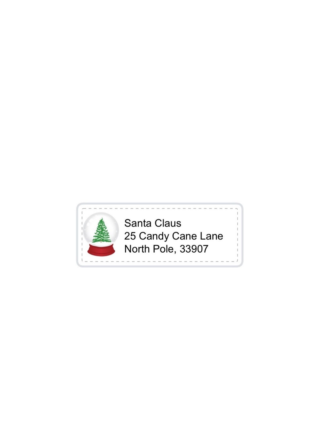 Christmas Tree Snowglobe Address Labels Set of 30 Labels - Etsy