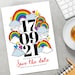 Rainbow Wedding Save the Date Personalised Customised | Etsy
