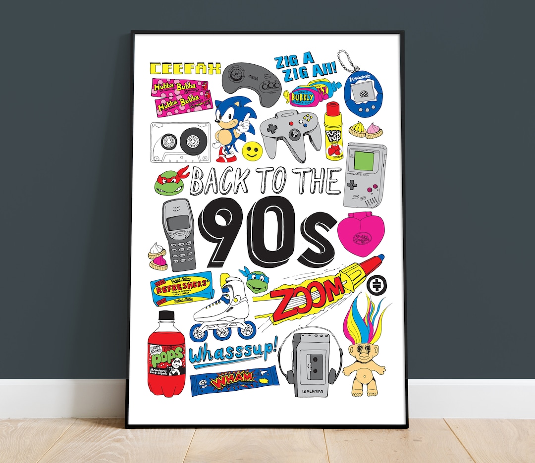 90s Nostalgia Art Print, Retro Pop Culture Gift - Etsy
