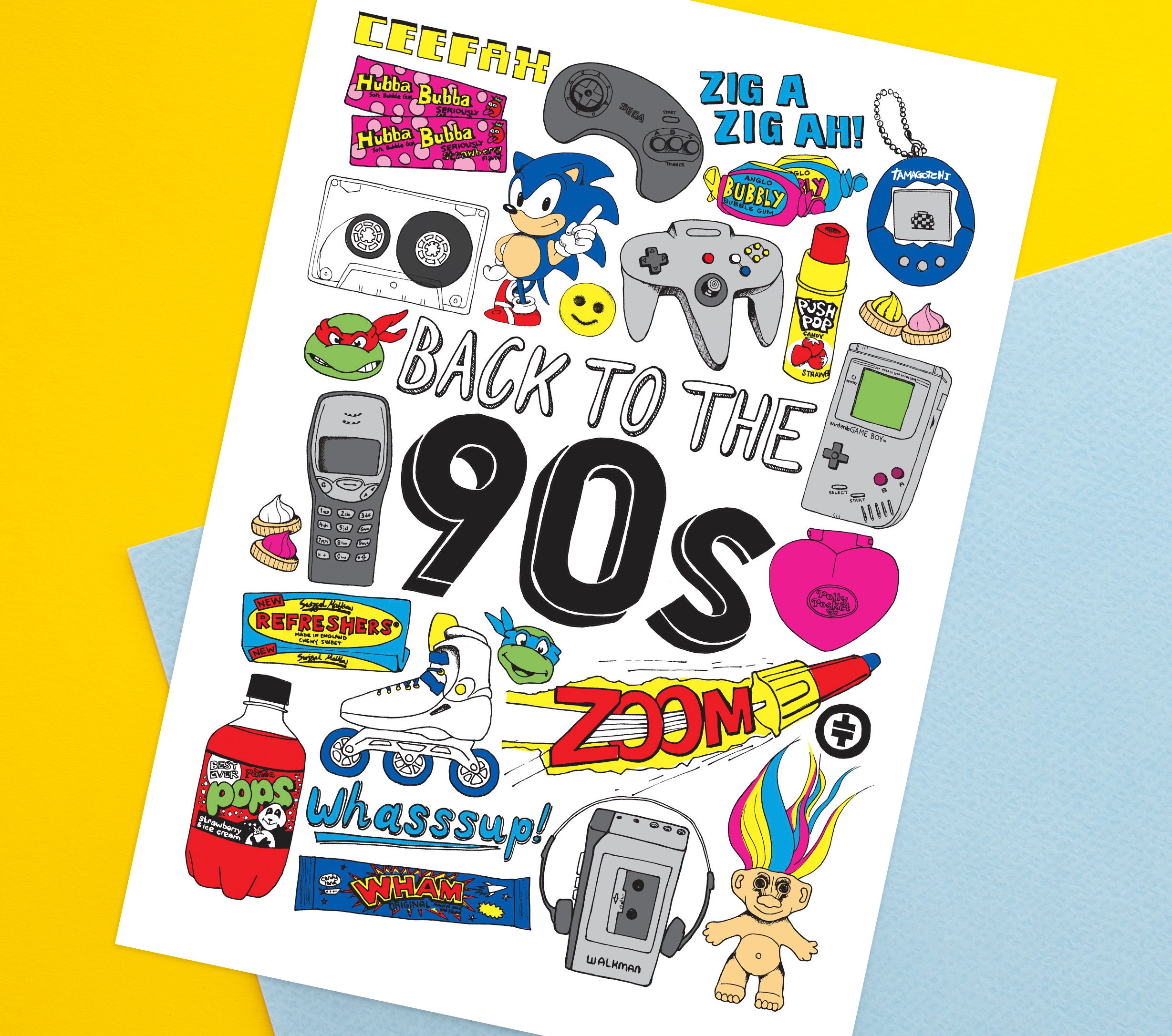 90s Print 90s Nostalgia 90s Wall Art Colourful Wall Decor - Etsy UK