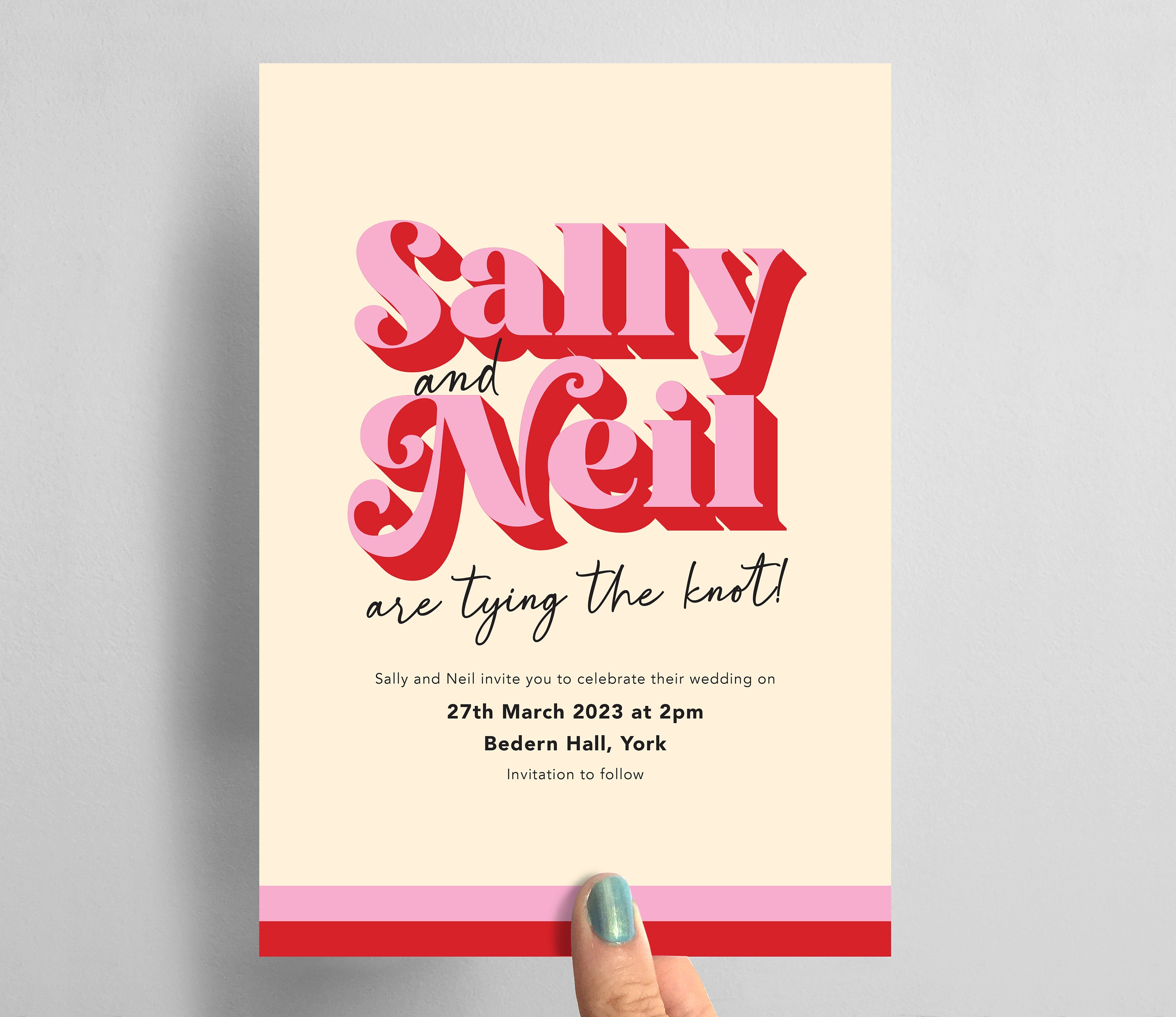 Retro Save the Date, Funky Vintage Design, A5, A6 Cards - Envelopes ...