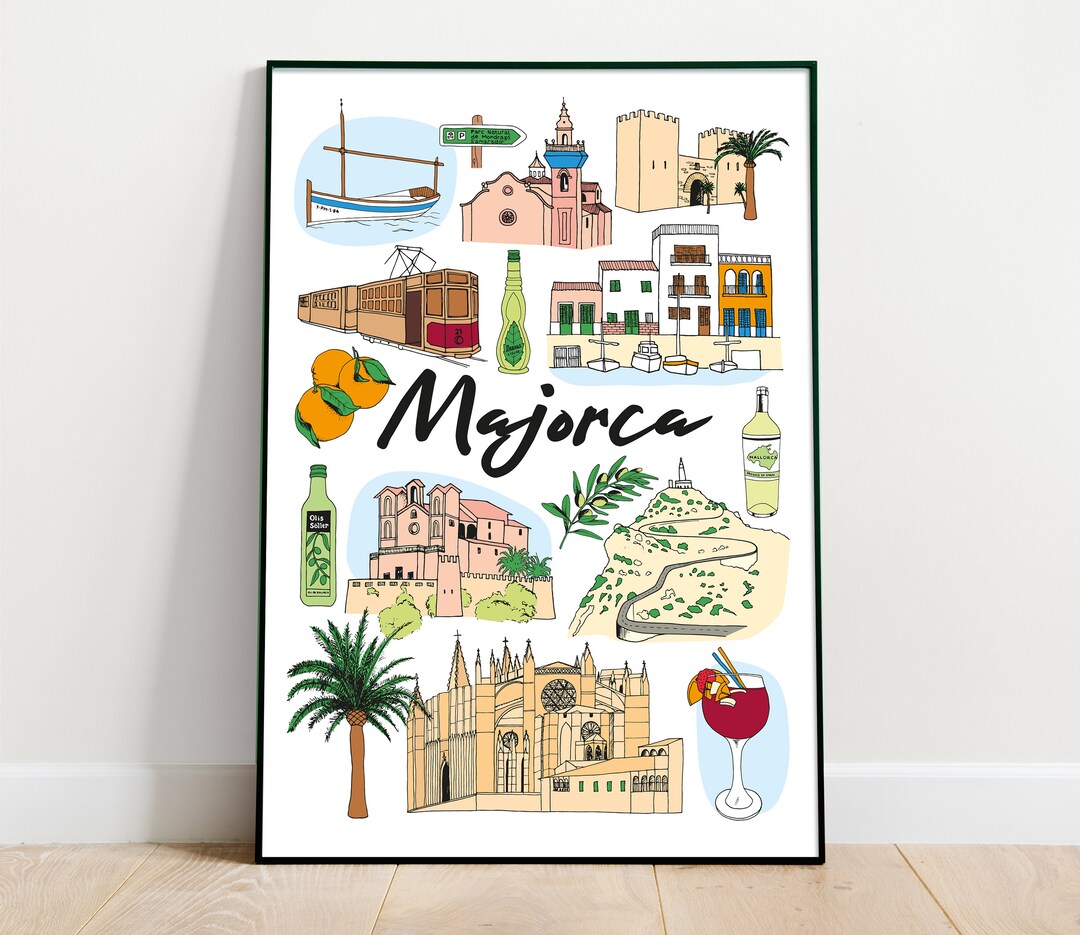 Majorca Art, Majorca Print, Majorca Poster, Spain Print, Palma, Spain ...