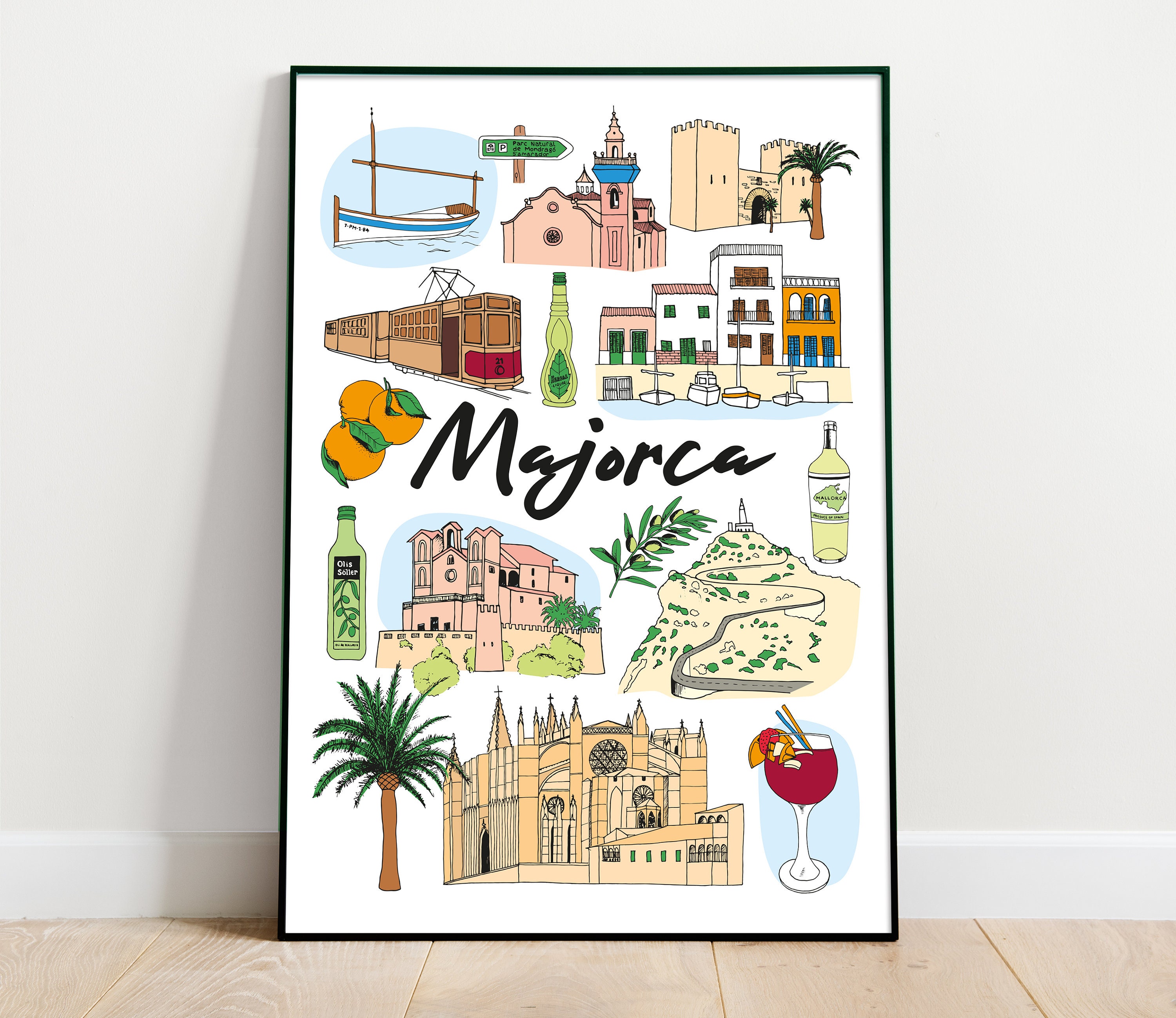Majorca Art, Majorca Print, Majorca Poster, Spain Print, Palma, Spain ...