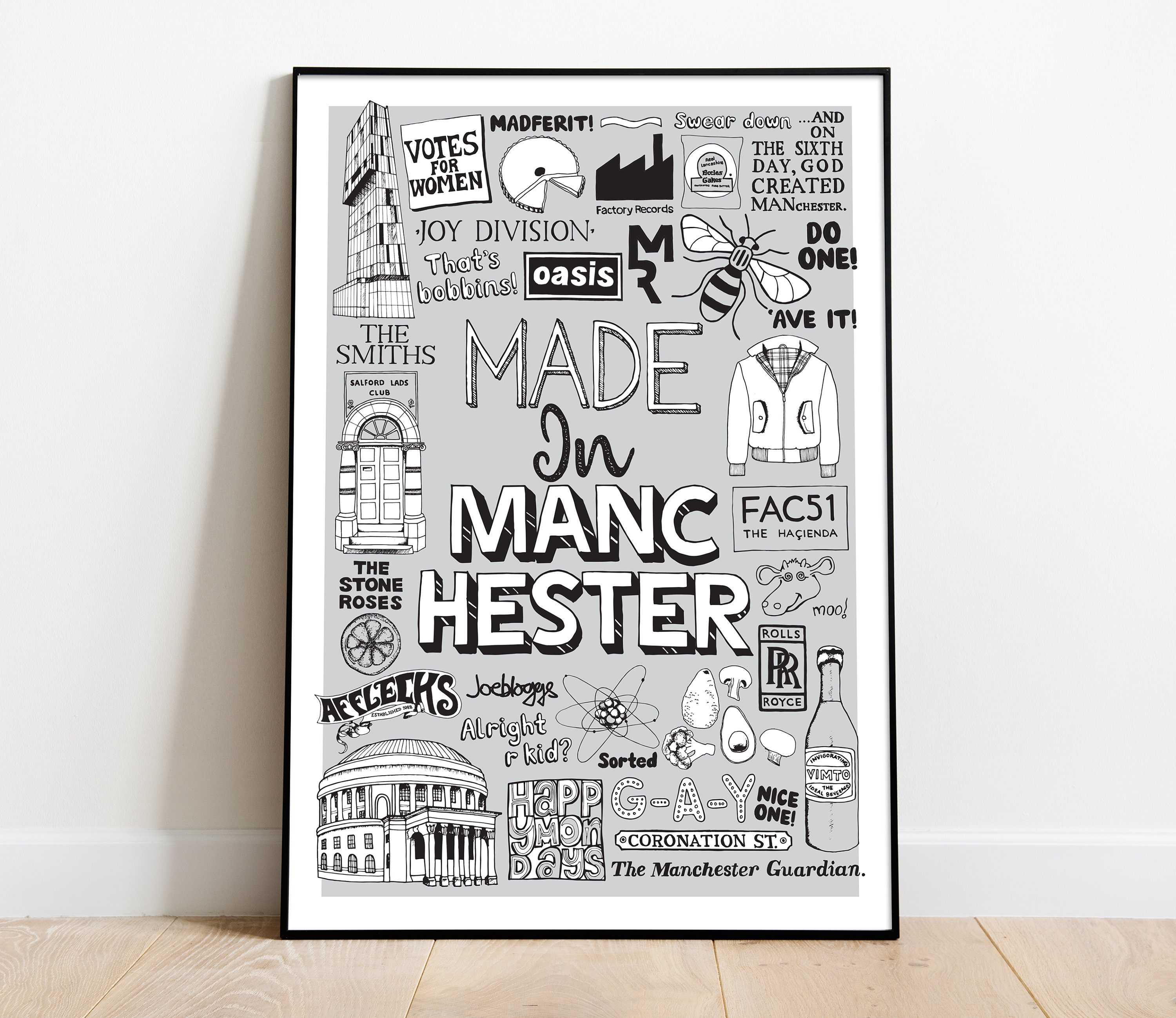 Made in Manchester Print, Manchester Poster, Manchester Gift - Etsy UK