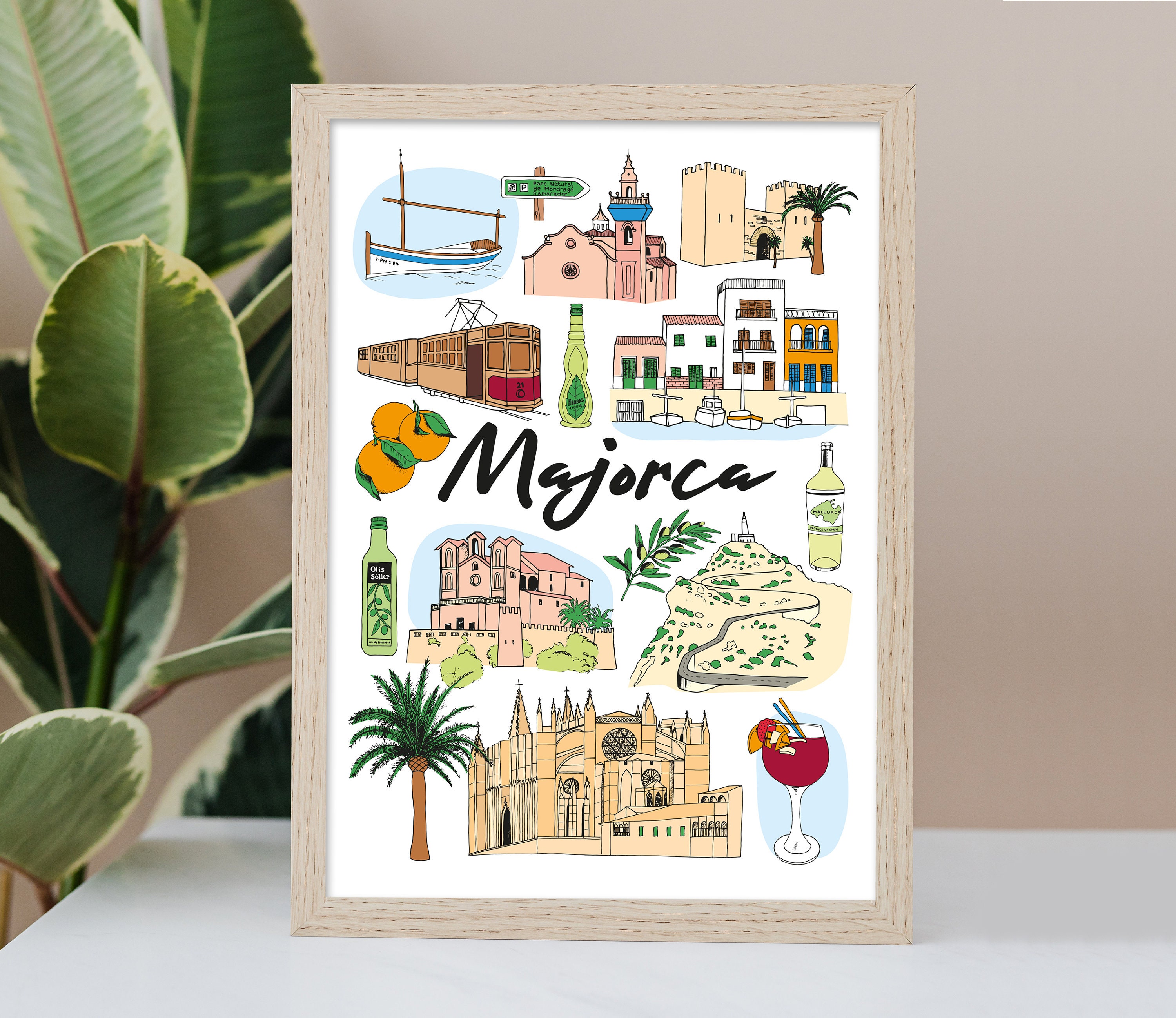 Majorca Art Majorca Print Majorca Poster Spain Print - Etsy