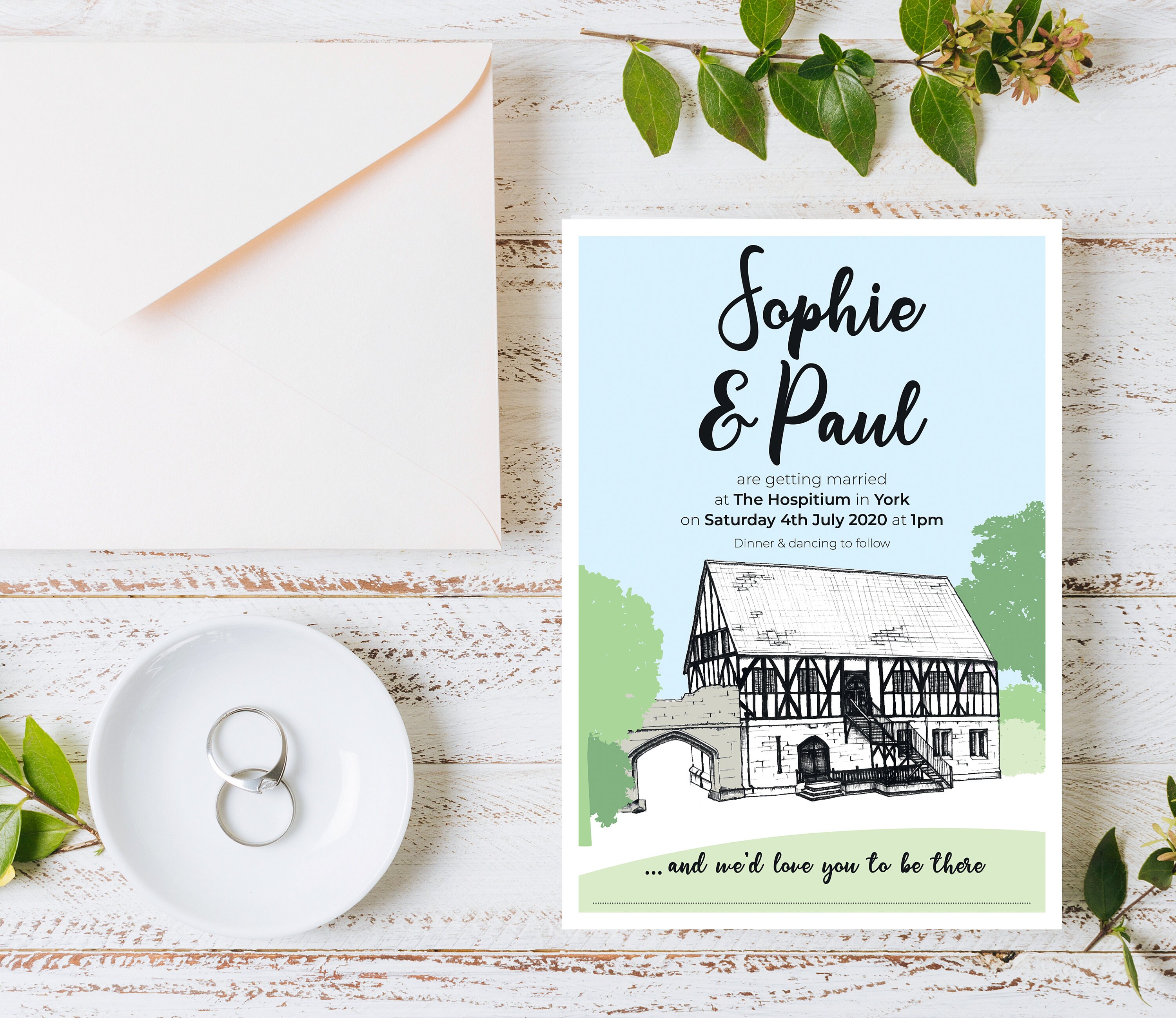 Personalised Wedding Venue Invitation / Bespoke Handdrawn | Etsy