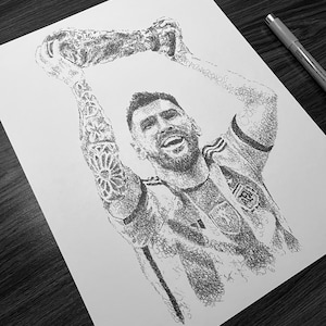 Messi World Cup Championship LIMITED & NUMBERED Word Art Portrait Print ...