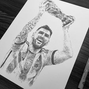 Messi World Cup Championship LIMITED & NUMBERED Word Art Portrait Print ...