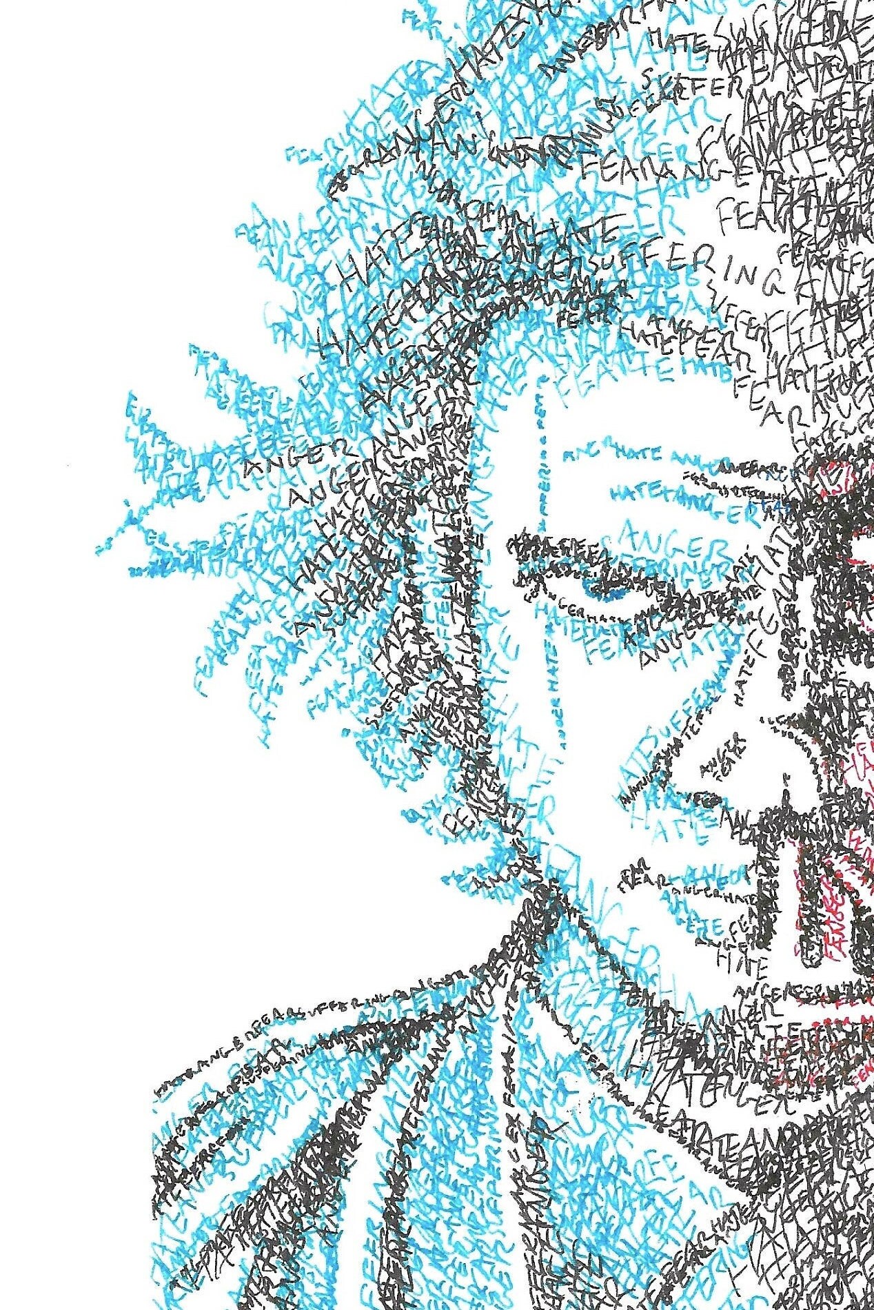 Fear Anger Hate and Suffering Word Art Portrait Print - Etsy Australia