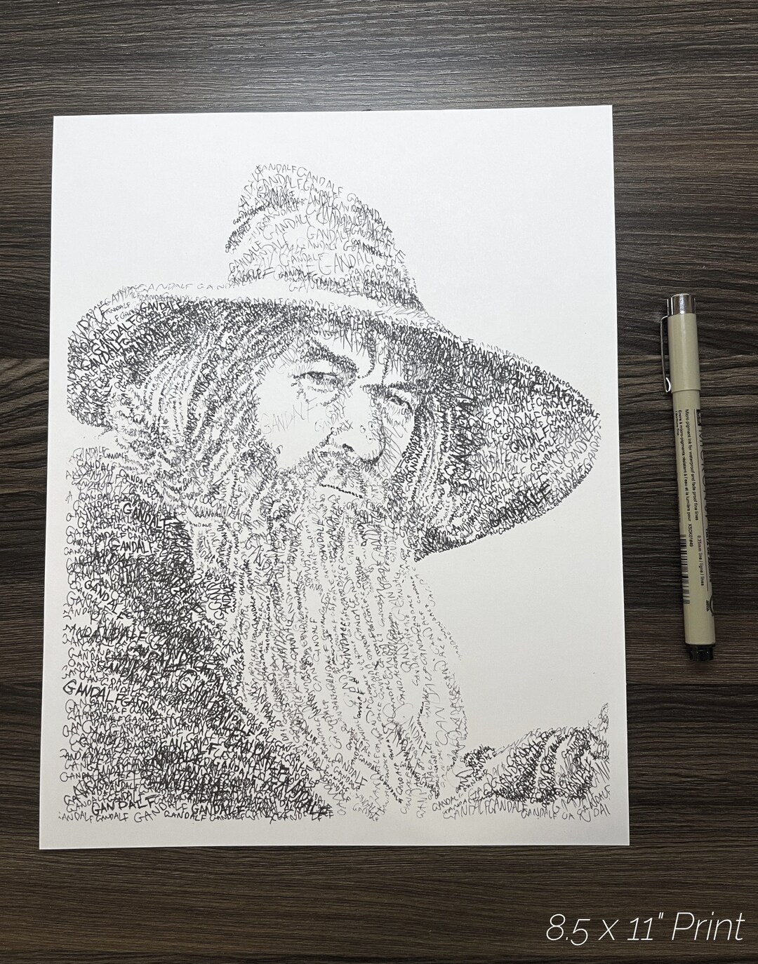 The Grey Wizard Word Art Portrait Print - Etsy