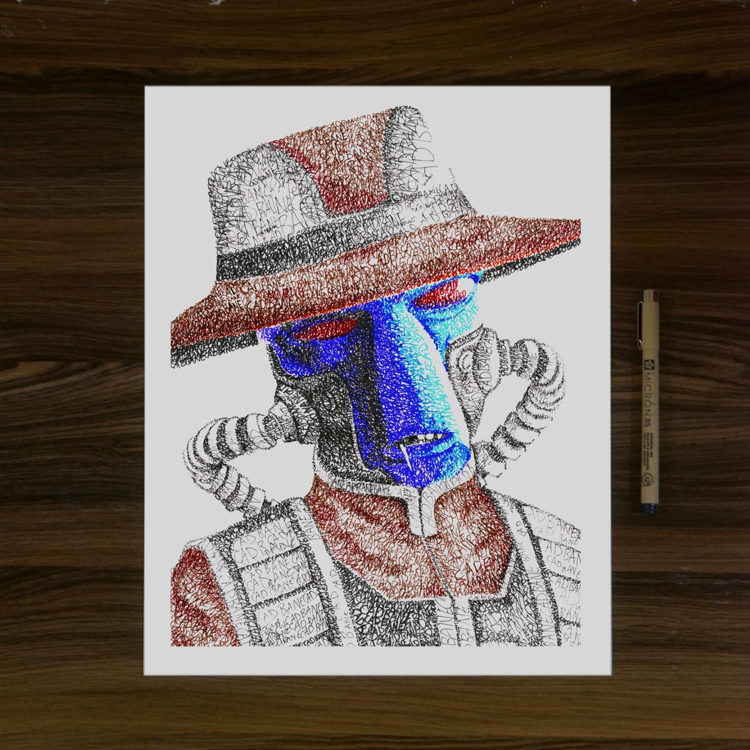 The Blue Bounty Hunter Portrait Print Word Art - Etsy