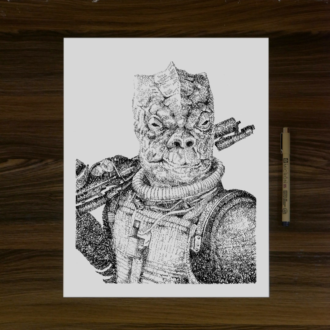 Bossk Word Art Portrait Print - Etsy
