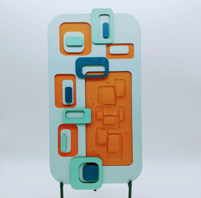 Mid-century Modern Atomic Design Retro Graphic Glass Art - Etsy