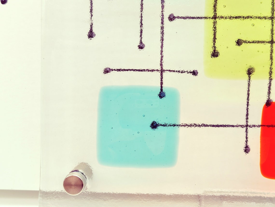 Mid-century Modern Atomic Style Handmade Glass and Illustrated | Etsy