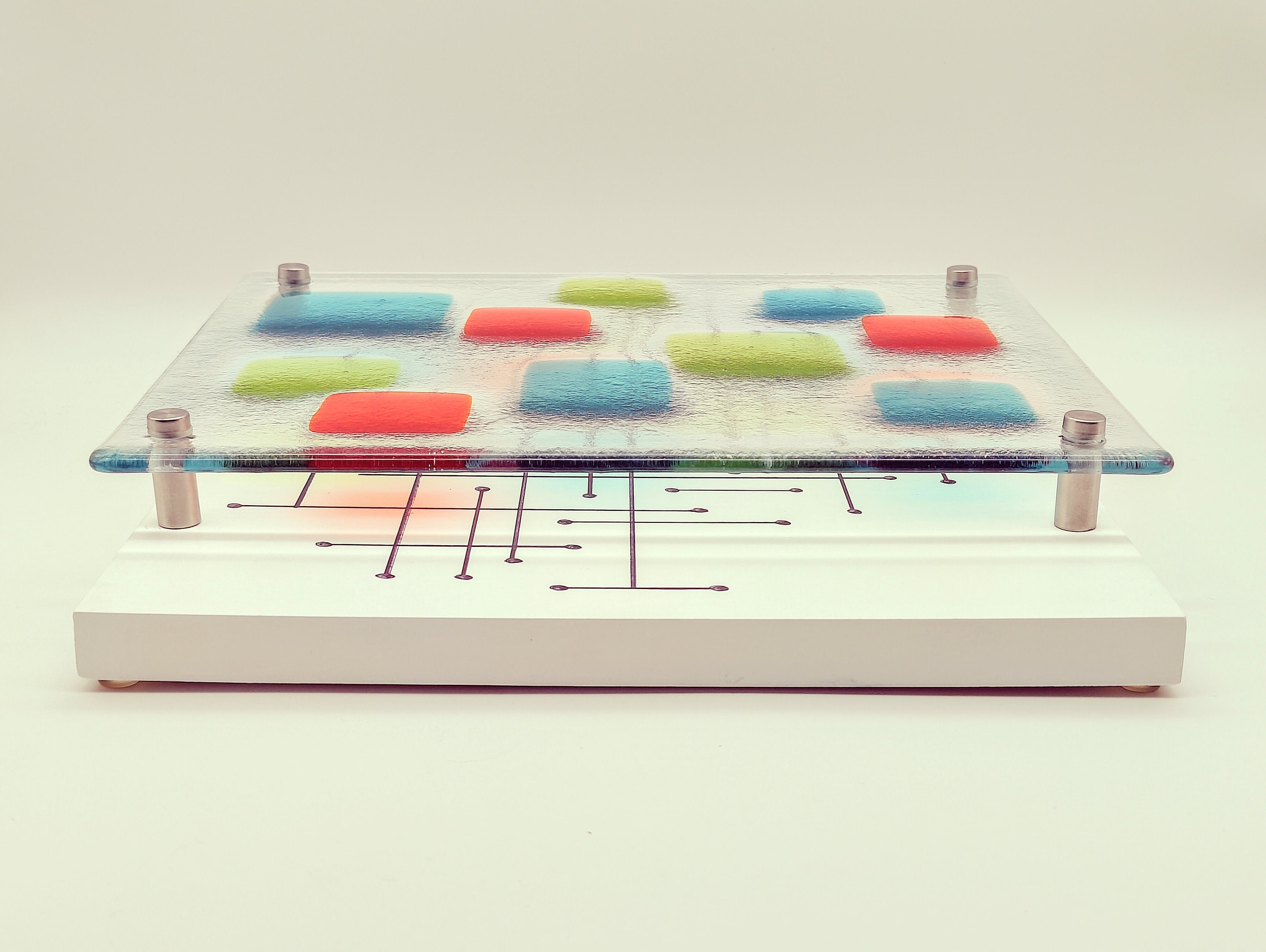 Mid-century Modern Atomic Style Handmade Glass and Illustrated | Etsy