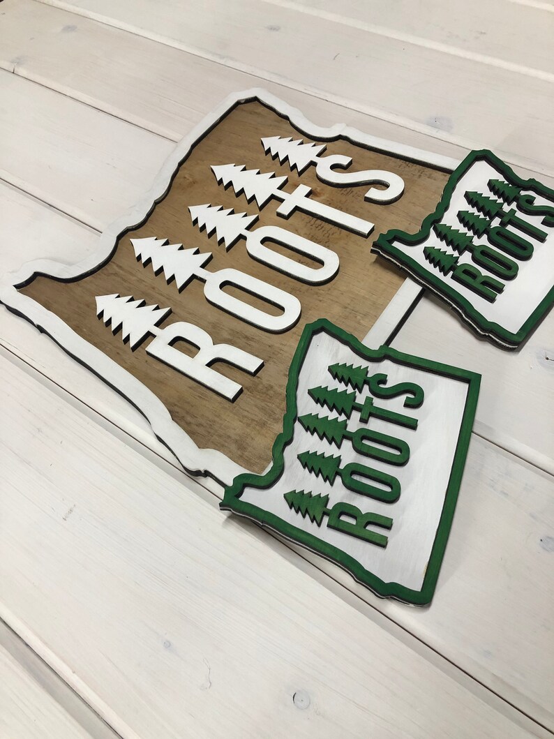 3D Oregon Roots Sign Laser Cut Oregon Outline - Etsy