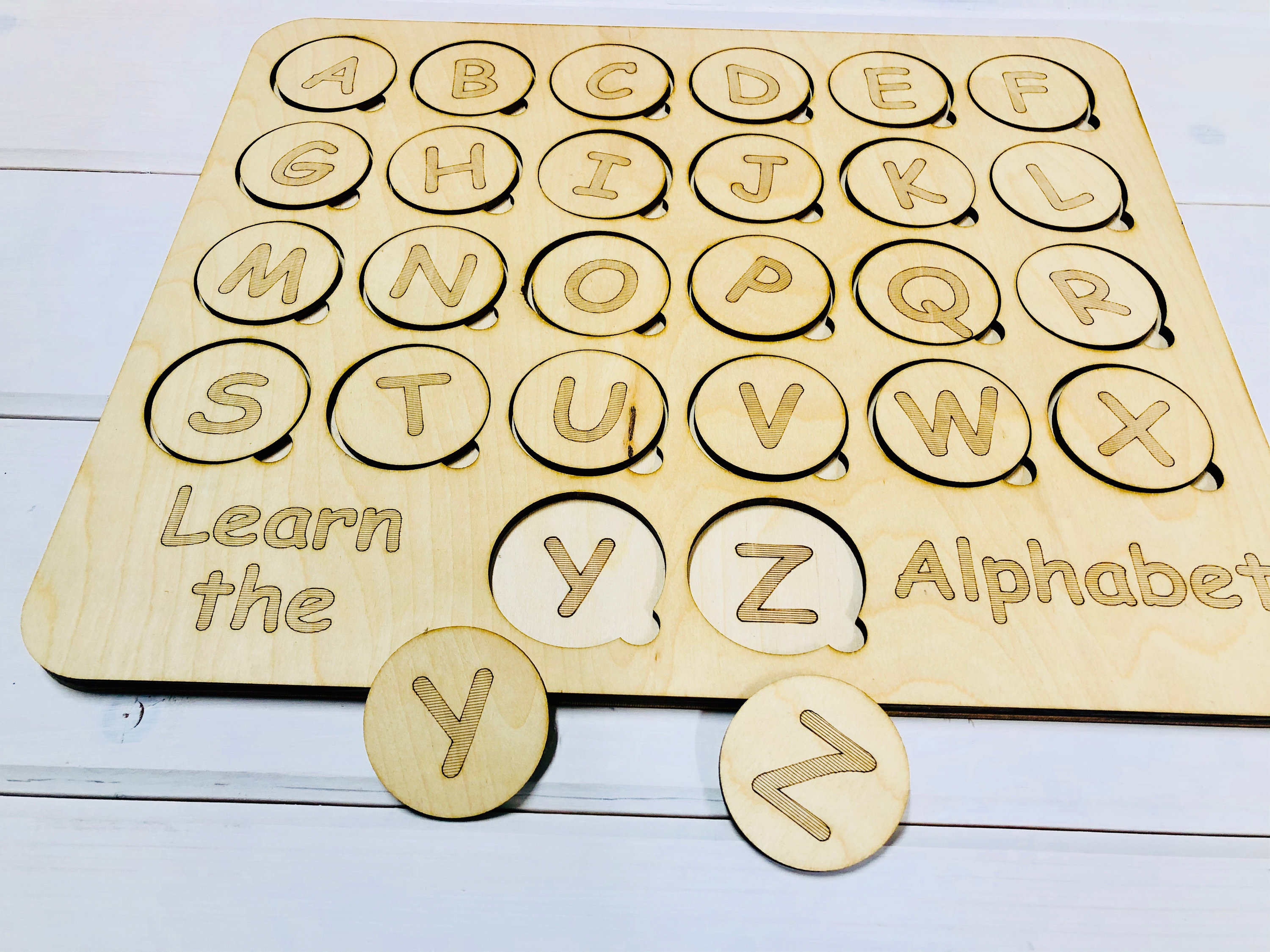Learn the Alphabet puzzle. Wood alphabet puzzle. | Etsy
