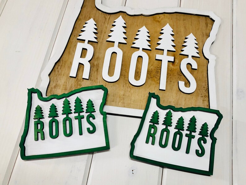 3D Oregon Roots Sign Laser Cut Oregon Outline - Etsy