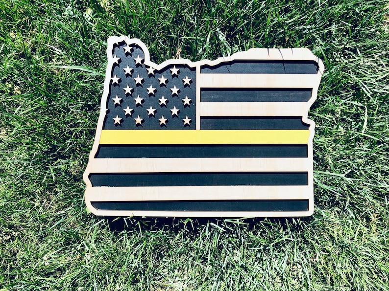Thin Yellow/gold Line Oregon Flag - Etsy