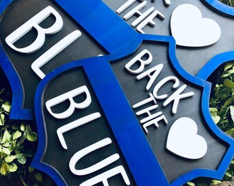 Back the Blue Door Sign - Etsy