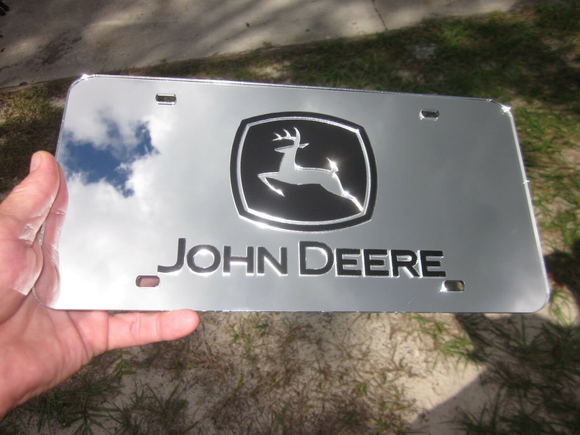 John Deere Laser Cut Acrylic Mirror License Plate 3D Look - Etsy