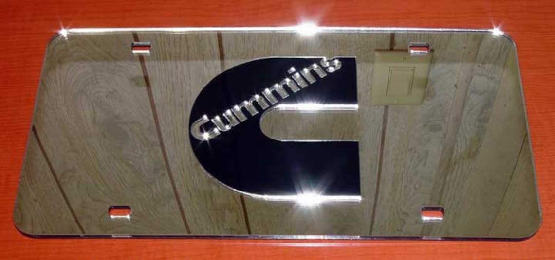 Cummins Laser Cut Acrylic Mirror License Plate 3D Look - Etsy