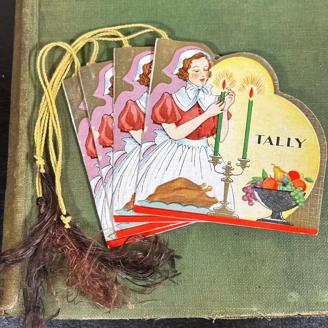 Vintage Thanksgiving Bridge Tally Cards Lot 1930s Art Deco Female ...
