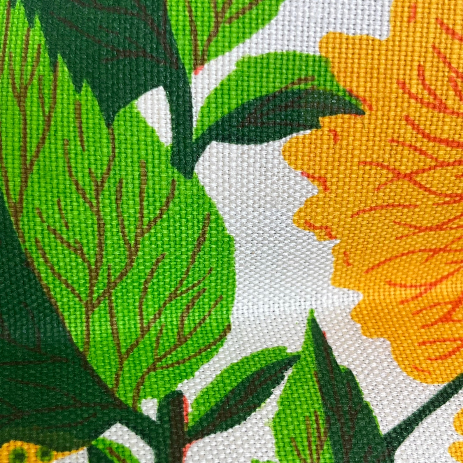 Vintage Hibiscus Silk Screen Art Placemat Tropical Yellow Flower Tiki ...