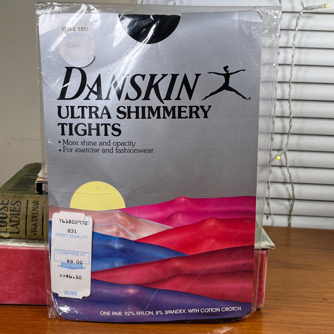 Vintage Danskin Ultra Shimmery Tights 1980s Opaque Black Ballet Workout ...