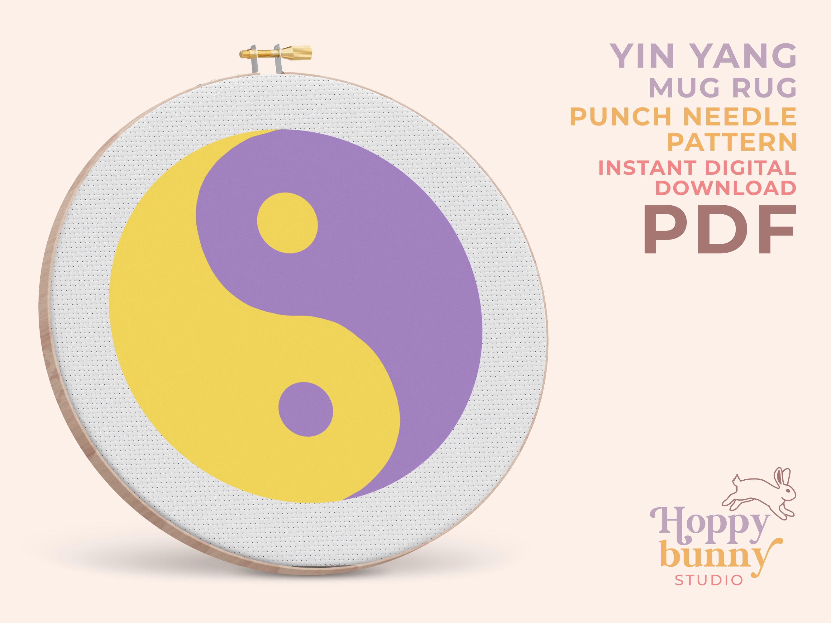 YIN YANG Punch Needle Pattern Printable Punch Needle Mug - Etsy