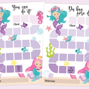 Mermaid Reward Chart Printable, Cute Chore Chart for Toddler, Sticker ...