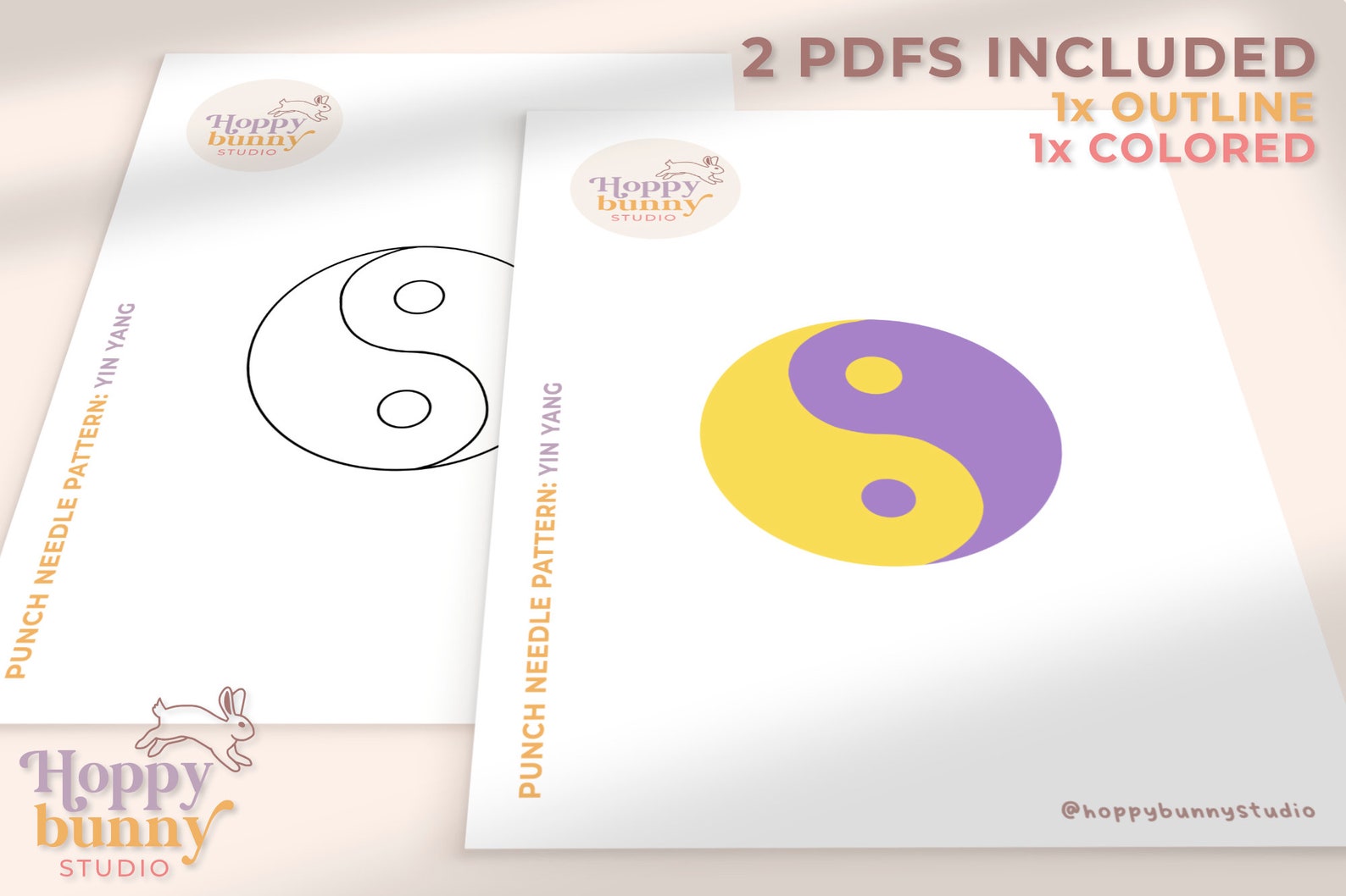 YIN YANG Punch Needle Pattern Printable Punch Needle Mug - Etsy