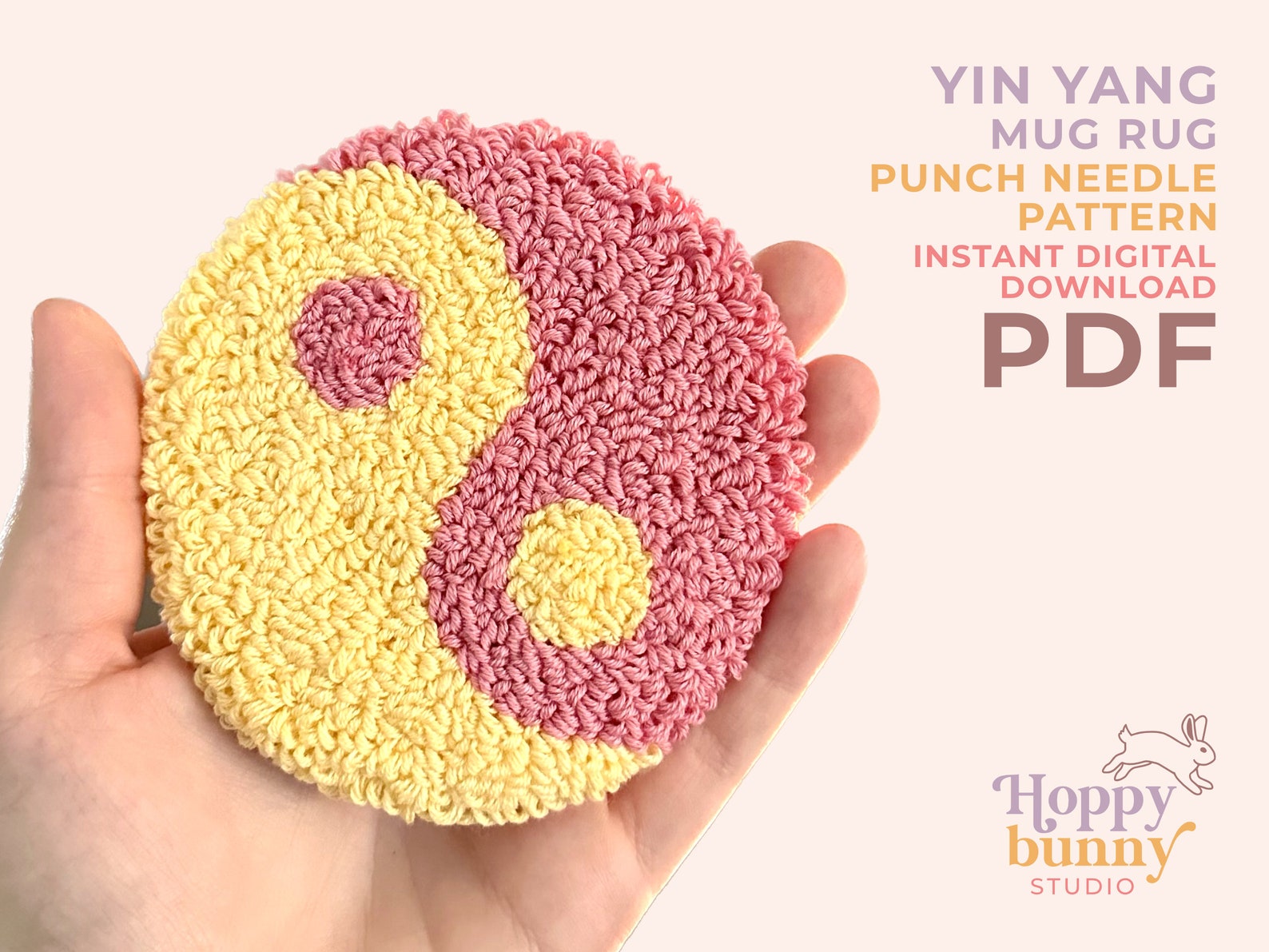 YIN YANG Punch Needle Pattern Printable Punch Needle Mug - Etsy