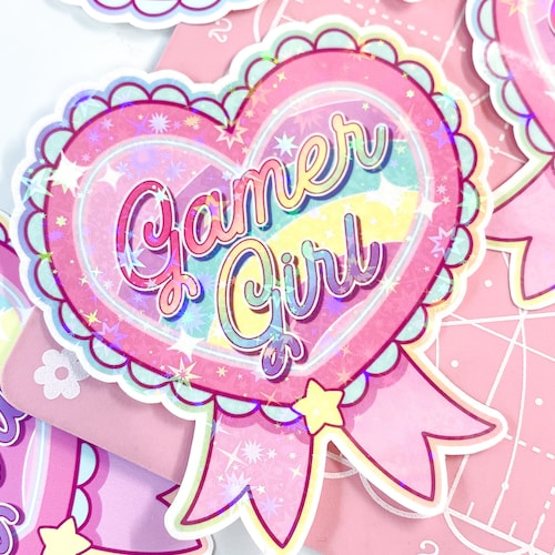 Kawaii Gamer Girl Sticker Sheet Pink Gaming Stickers Cute - Etsy